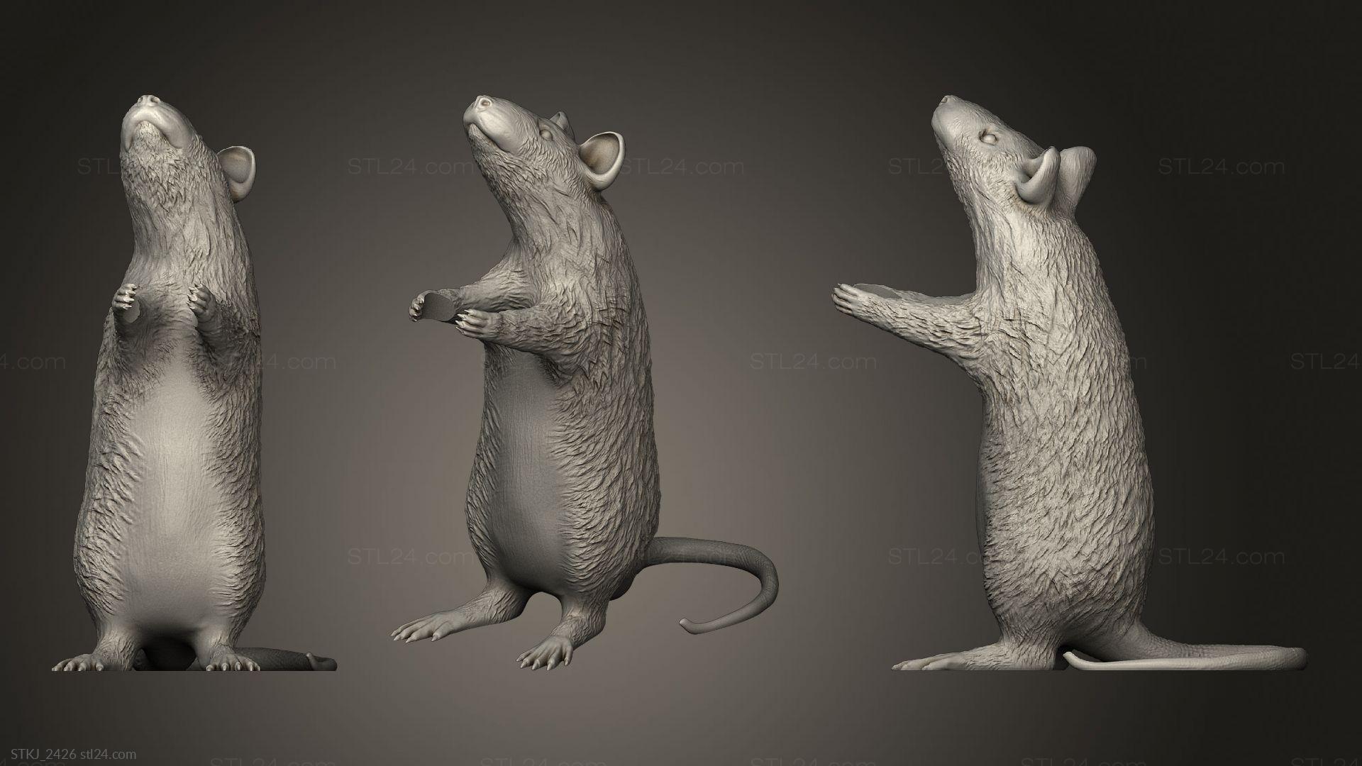 Animal figurines - Rat 2, STKJ_2426. 3D stl model for CNC